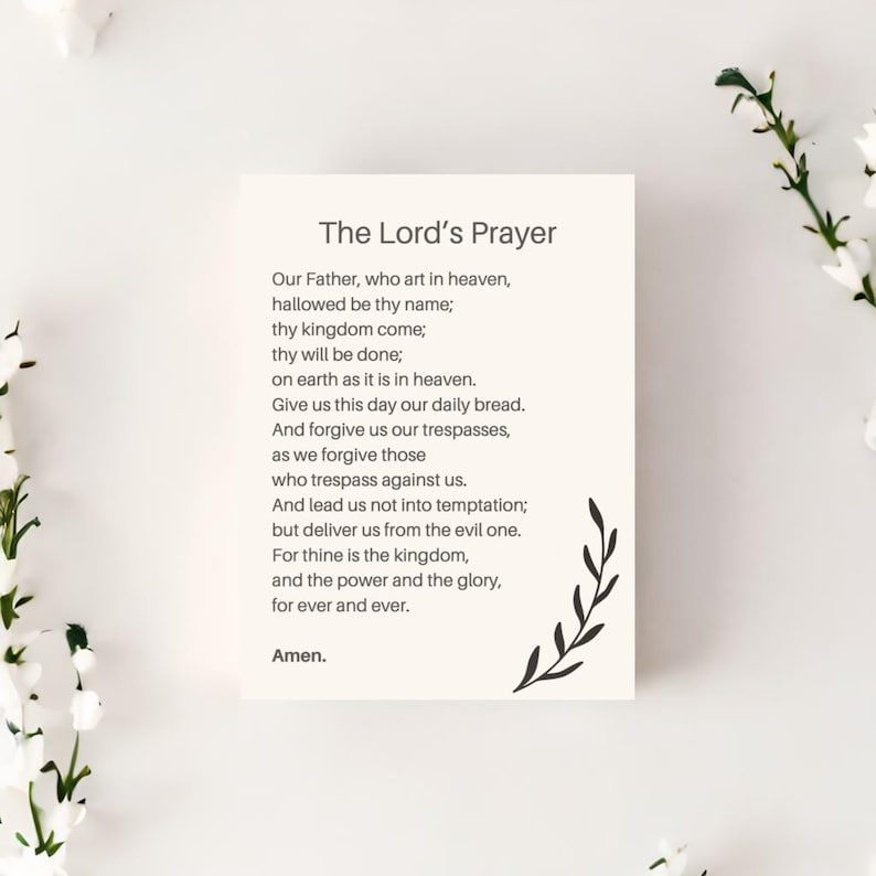 The Lord's Prayer, INSTANT DOWNLOAD, Printable Art, Poster, Christian ...