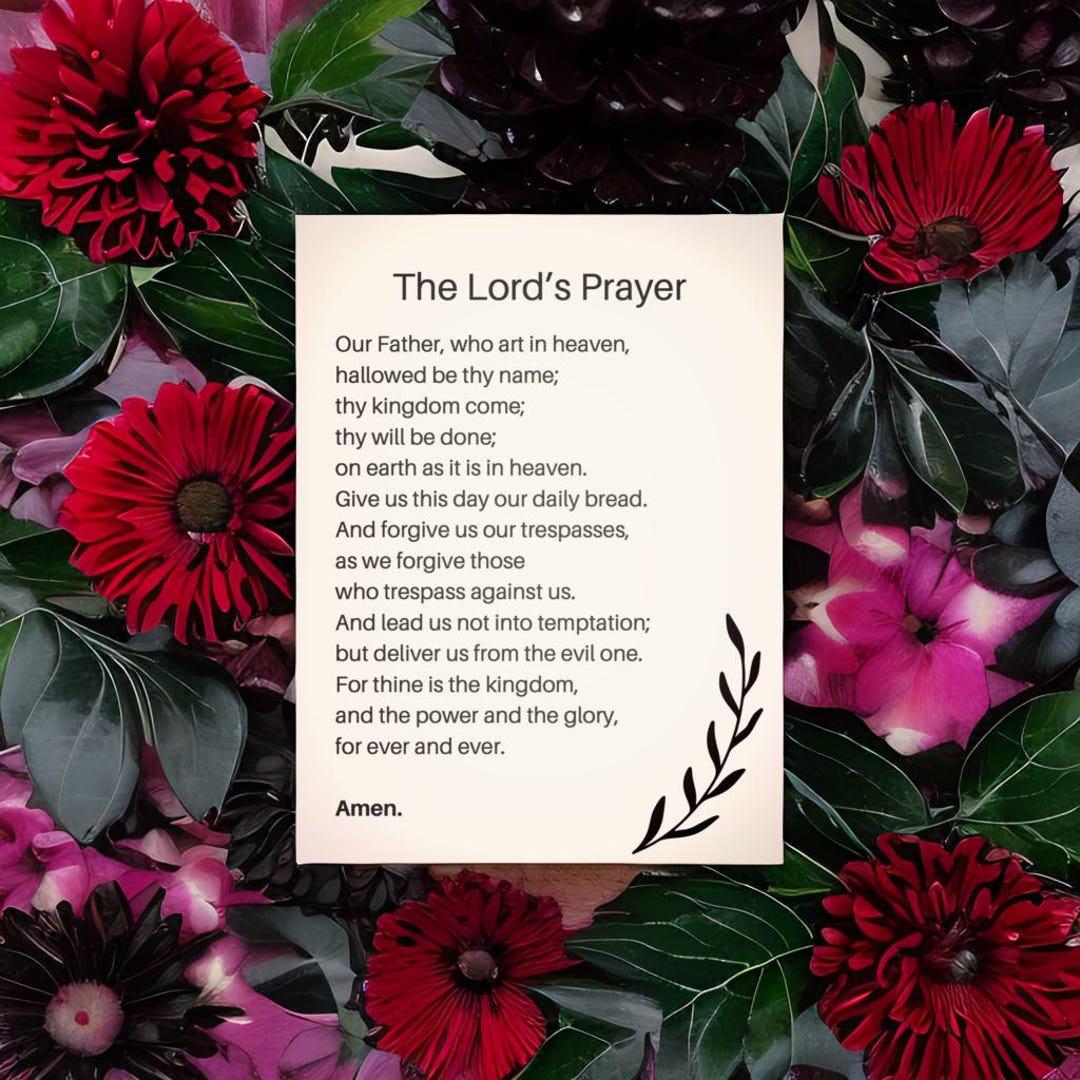 The Lord's Prayer, INSTANT DOWNLOAD, Printable Art, Poster, Christian ...