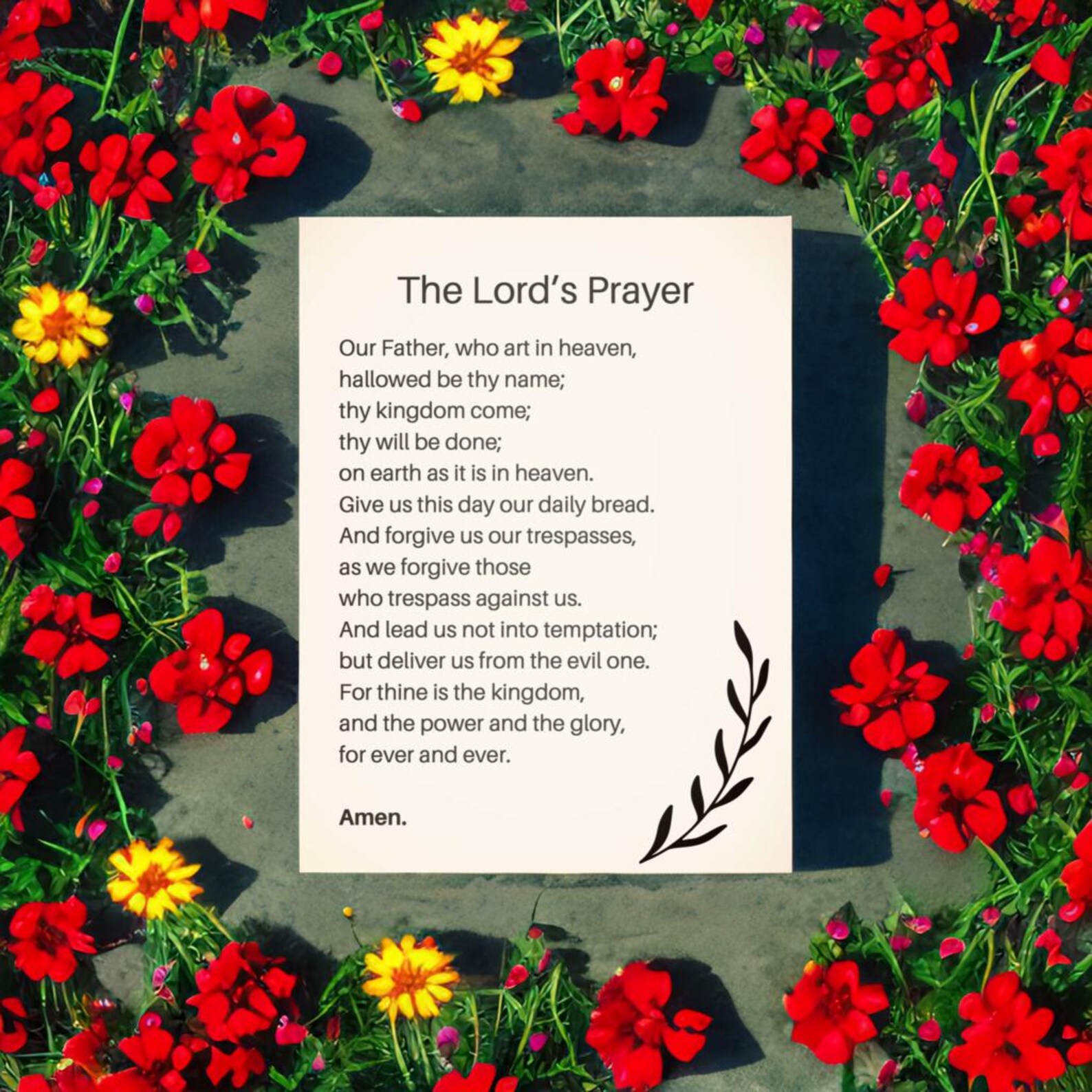 The Lord's Prayer, INSTANT DOWNLOAD, Printable Art, Poster, Christian ...