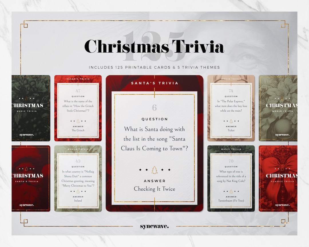 Christmas Trivia Game Bundle Printable Christmas Trivia - Etsy