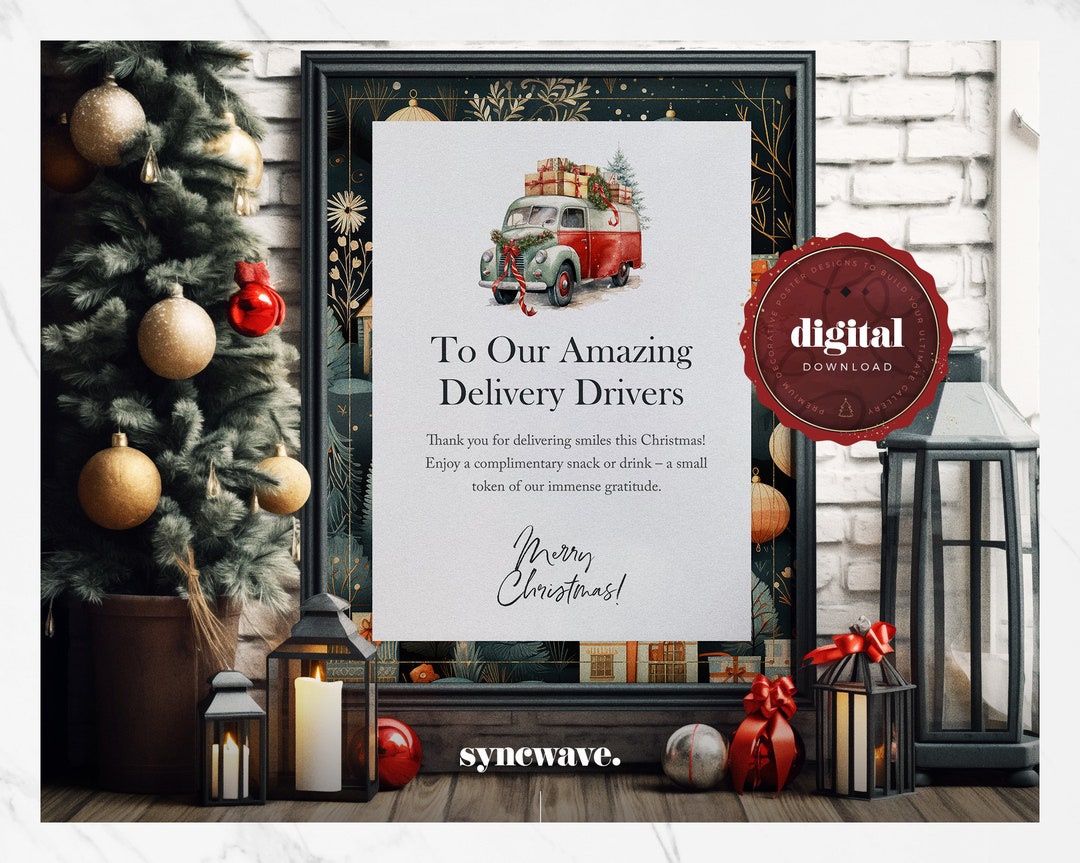 Delivery Driver Appreciation Sign Thank You Sign Take A - Etsy UK