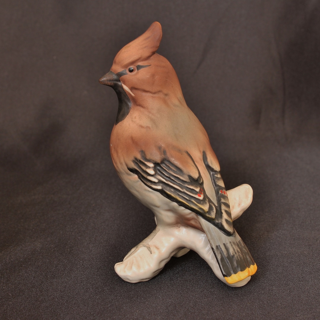 Vintage German Goebel Porcelain Waxwing Bird Figurine, Matt Finish - Etsy