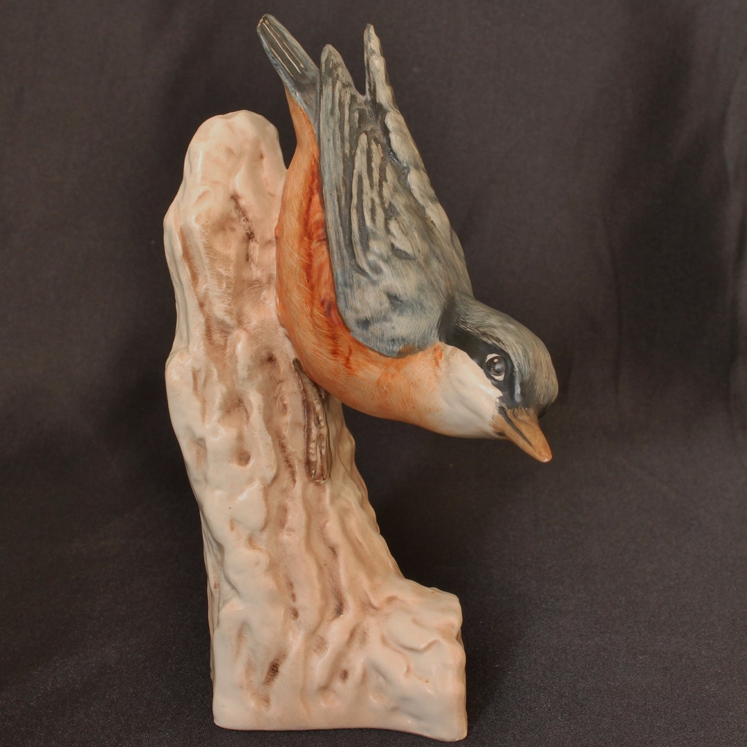 Vintage German Goebel Porcelain Nuthatch Bird Figurine, Matt Finish - Etsy