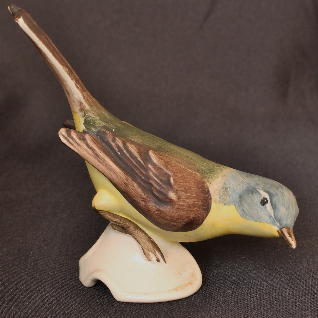 Vintage German Goebel Porcelain Yellow Wagtail Bird Figurine, Matt ...