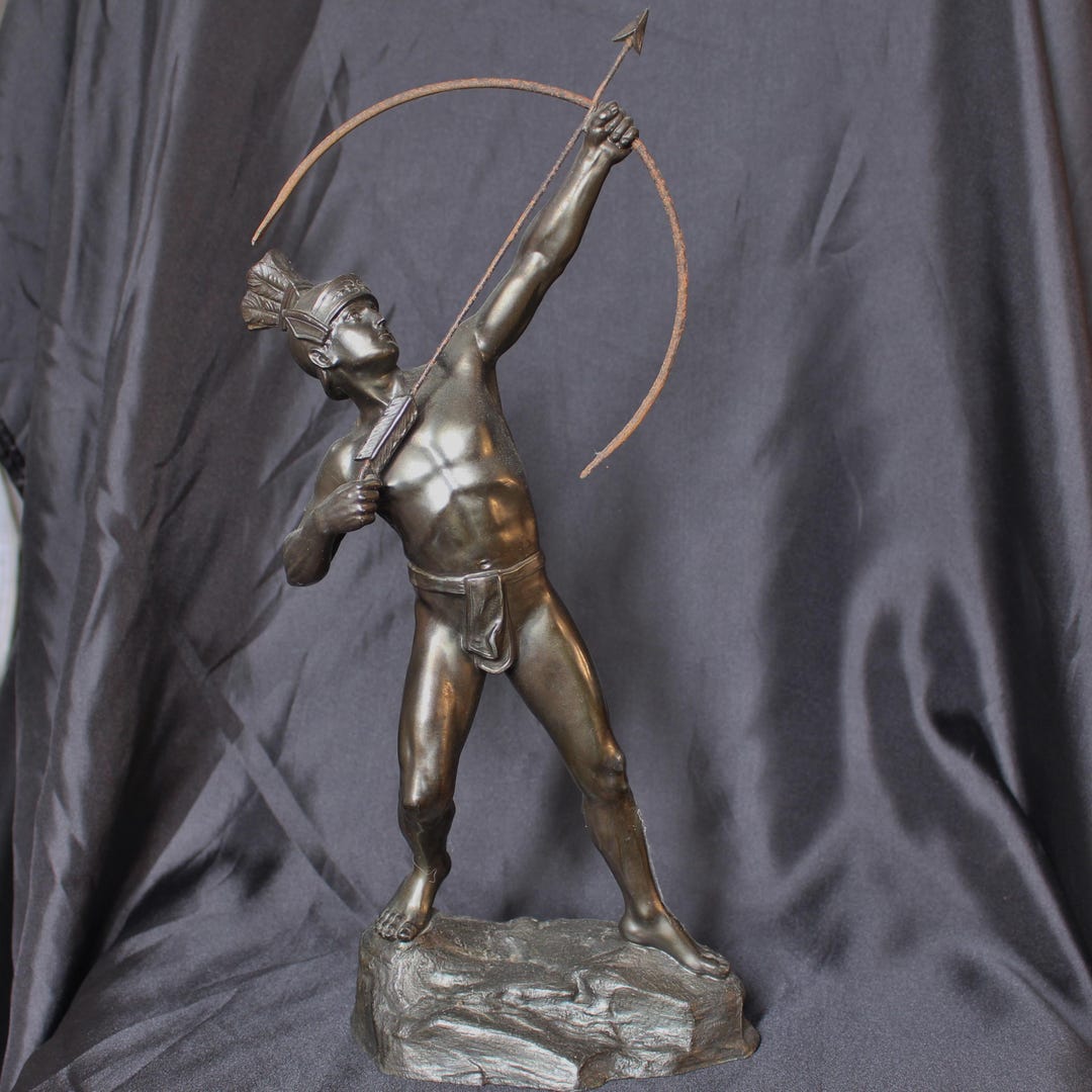 Large Roman/greek Archer Bronzed Spelter Figurine After the Original by ...