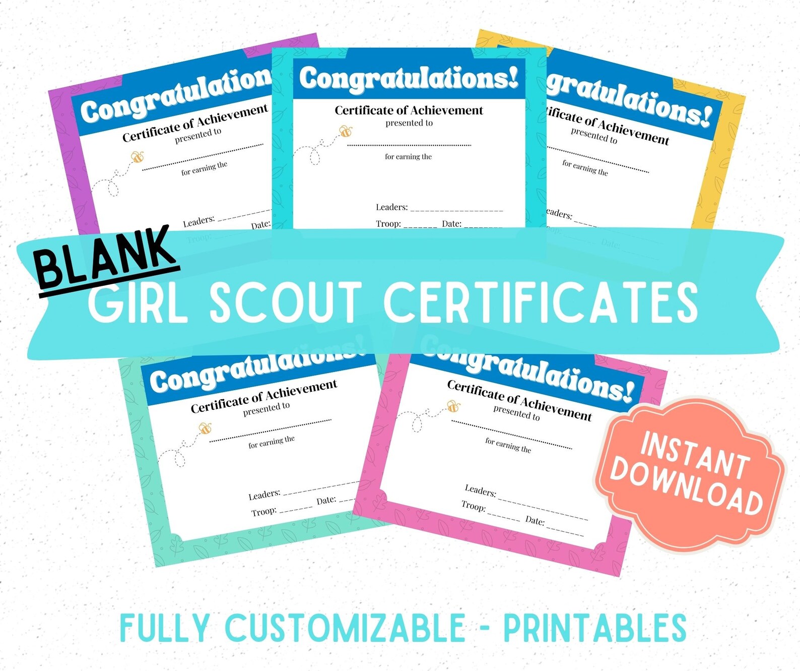 Girl Scouts Badge Certificates, Customizable Girl Scout Certificates ...