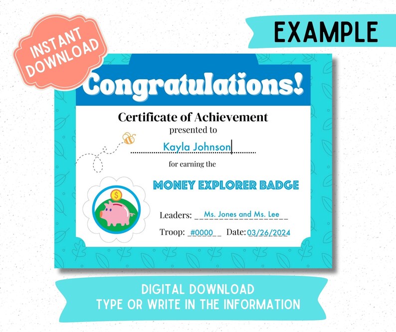 Girl Scouts Badge Certificates, Customizable Girl Scout Certificates ...
