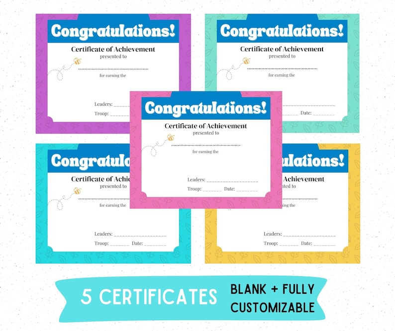 Girl Scouts Badge Certificates, Customizable Girl Scout Certificates ...