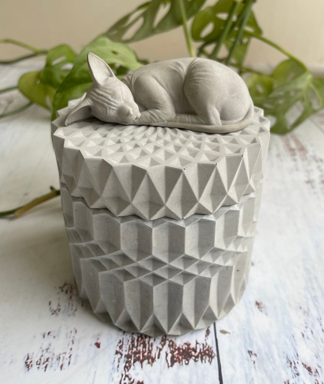 Concrete Urn Cat Urn Sphynx Cat Urn Pet Loss Cat Memorial Kitten Urn ...