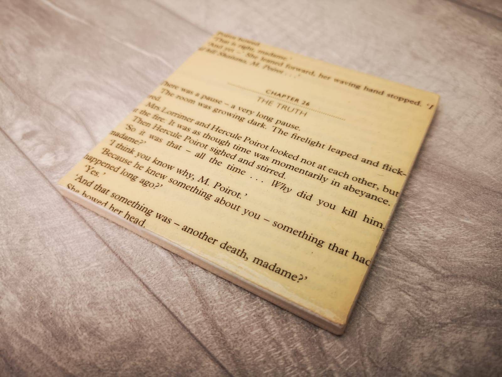 Agatha Christie Book Page Tile Coasters, Murder Mystery Literature ...