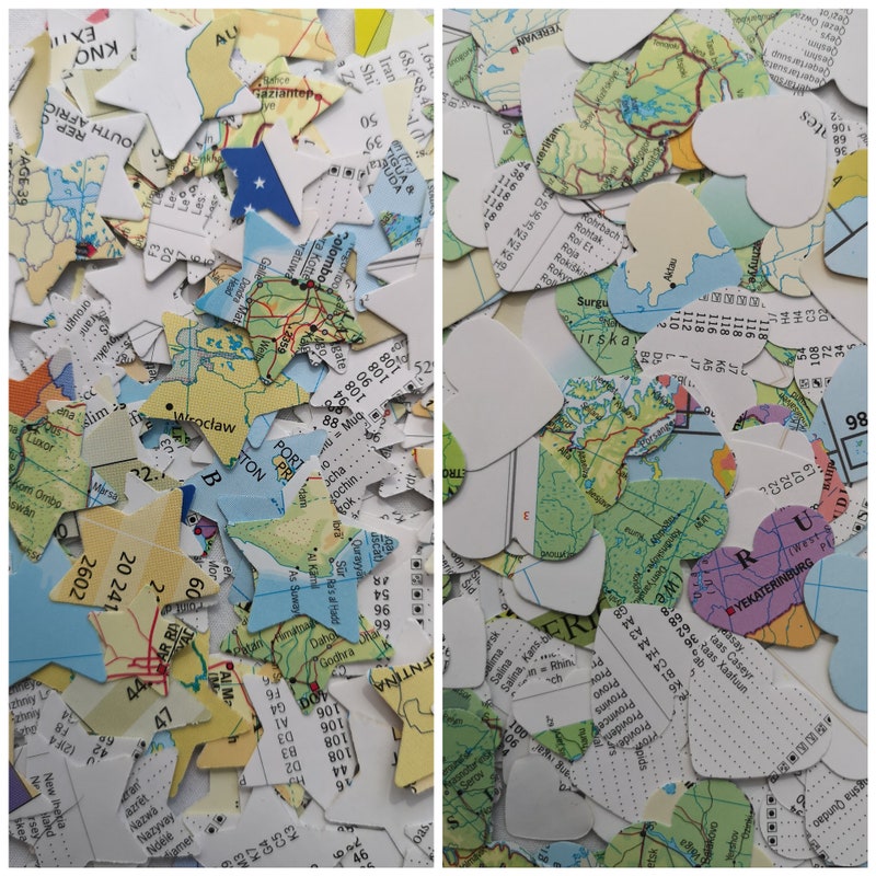 Map Confetti - Etsy