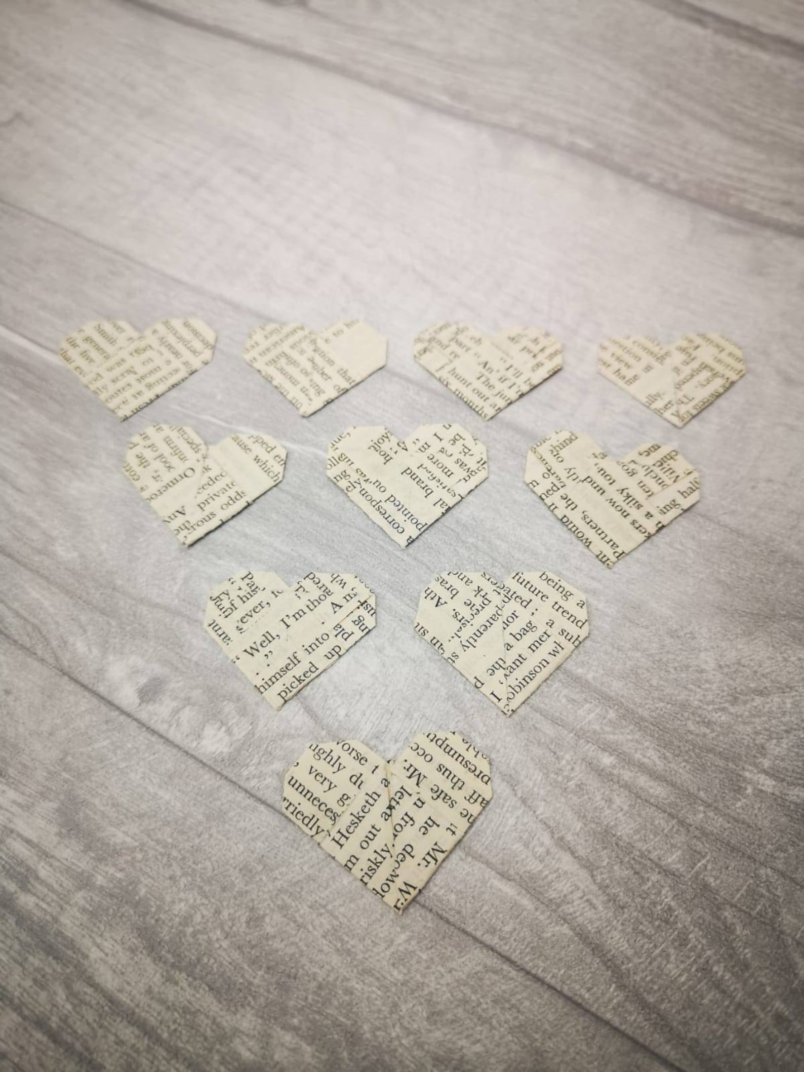 Doctor Who Book Page Origami Heart Handfolded Decorations, Dr Who ...