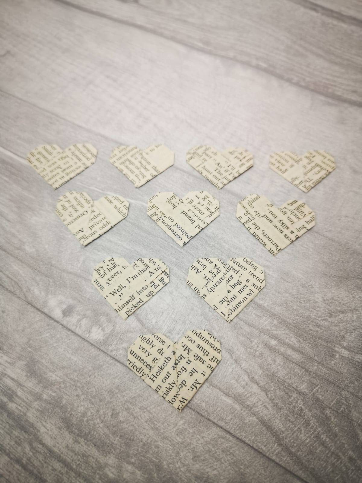 Robbie Burns Book Page Origami Heart Handfolded Decorations, Scottish ...