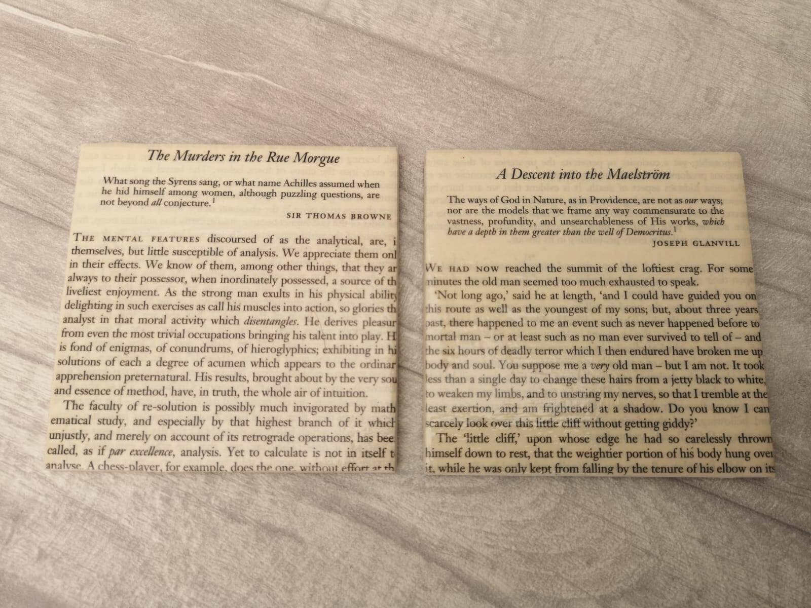 Edgar Allan Poe Book Page Tile Coasters Gothic Horror | Etsy