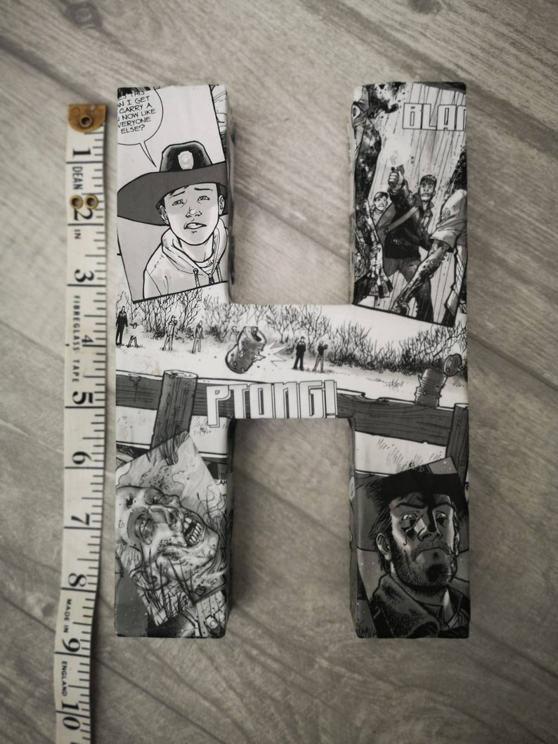 The Walking Dead Graphic Novel Page Decoupaged Initial Decor - Etsy