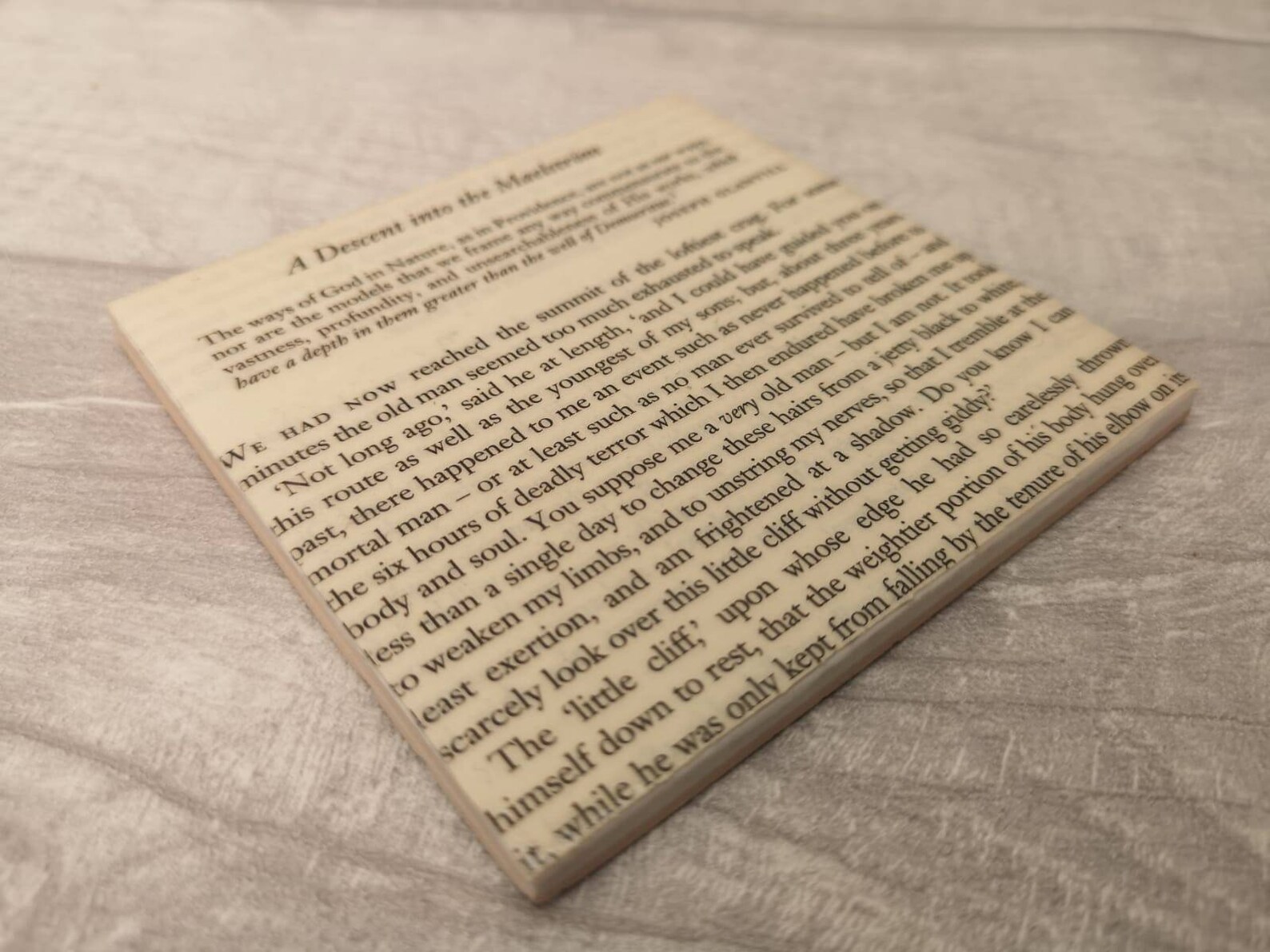 Edgar Allan Poe Book Page Tile Coasters Gothic Horror | Etsy
