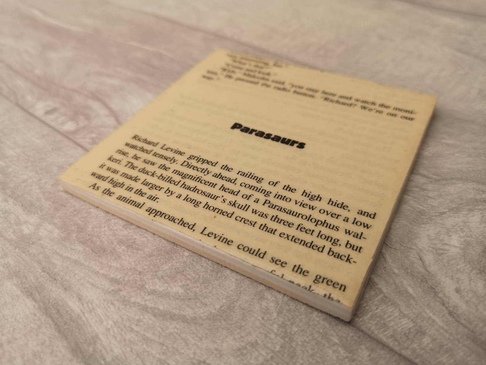 Jurassic Park Book Page Tile Coasters Unique housewarming | Etsy