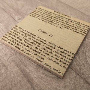 Wuthering Heights Book Page Tile Coasters, Romantic Yorkshire Bronte ...