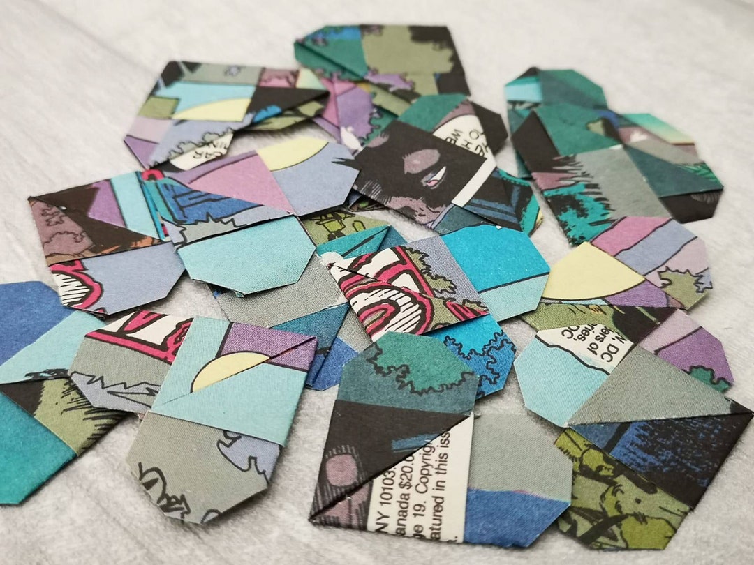 DC Book Page Origami Heart Handfolded Decorations, Superhero Comic ...