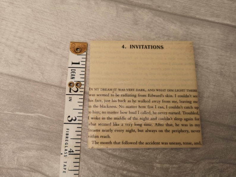 Twilight Book Page Tile Coasters Romantic Vampire Literature | Etsy