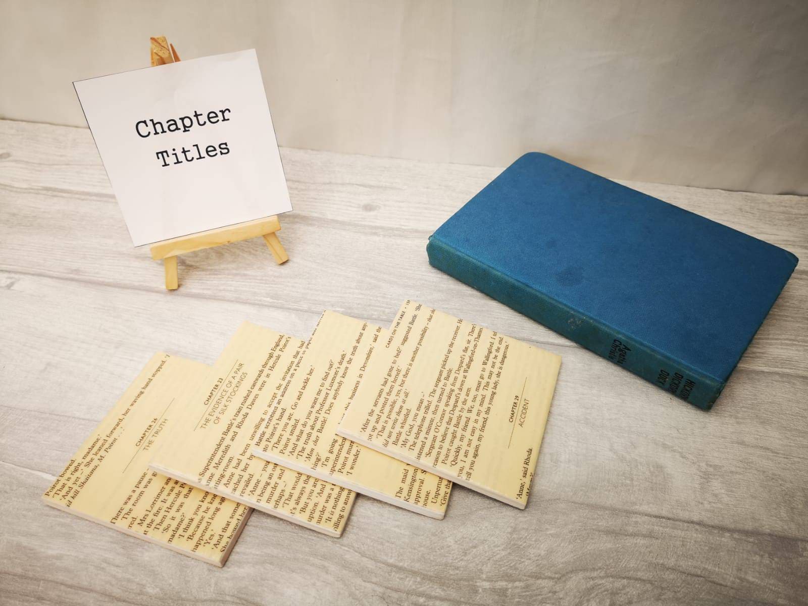 Agatha Christie Book Page Tile Coasters, Murder Mystery Literature ...