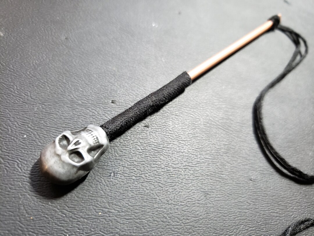 Memento Mori Skull Hatpin / Pipe Pick With Copper Tube Sheath & Fine ...