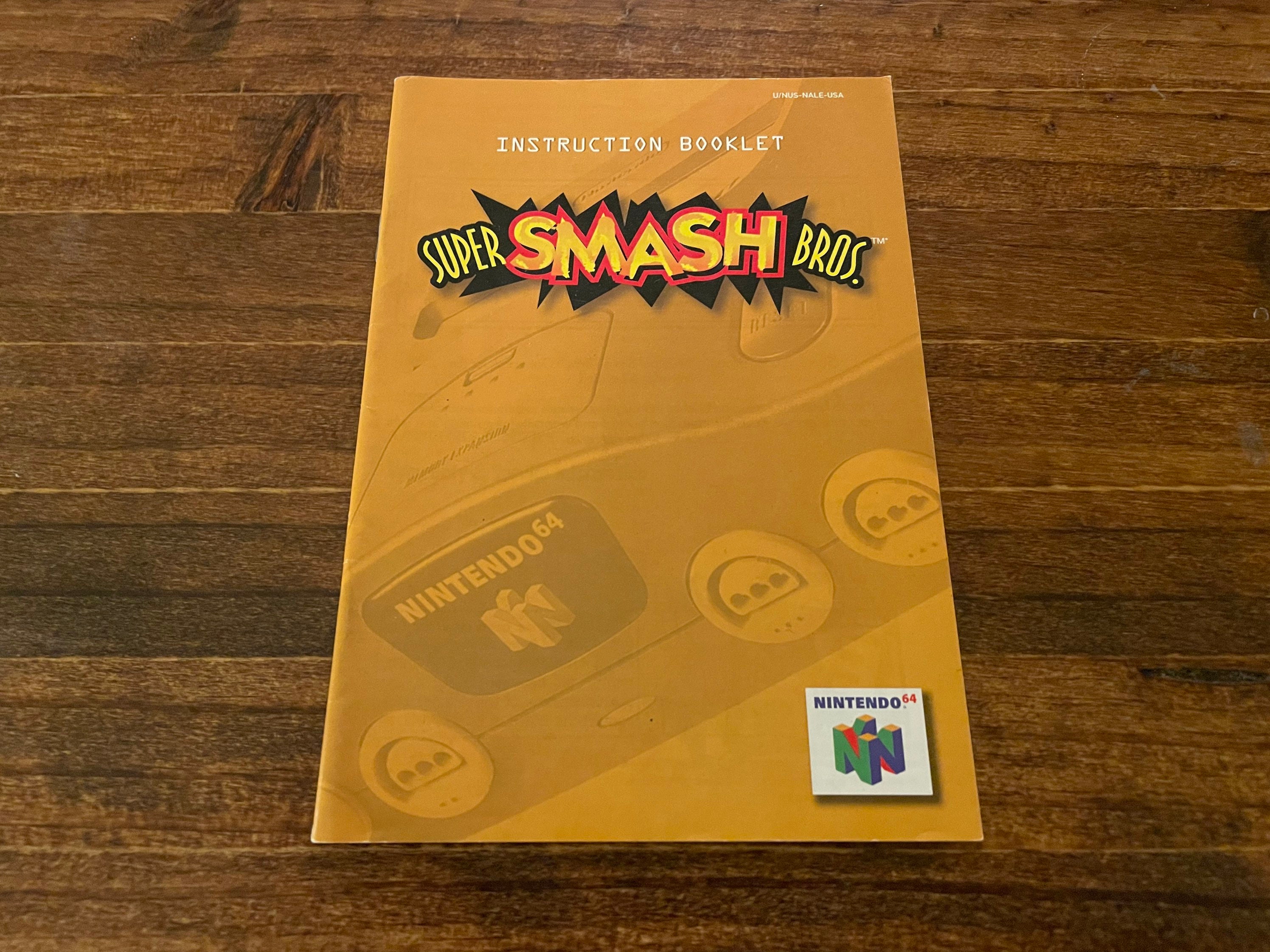N64 Super Smash Brothers Instruction Booklet Manual not a Reproduction ...