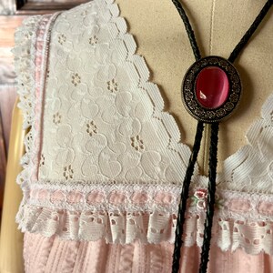 1960s Homemade Powder Pink Lace Collar Cotton Summer House Dress Size ...