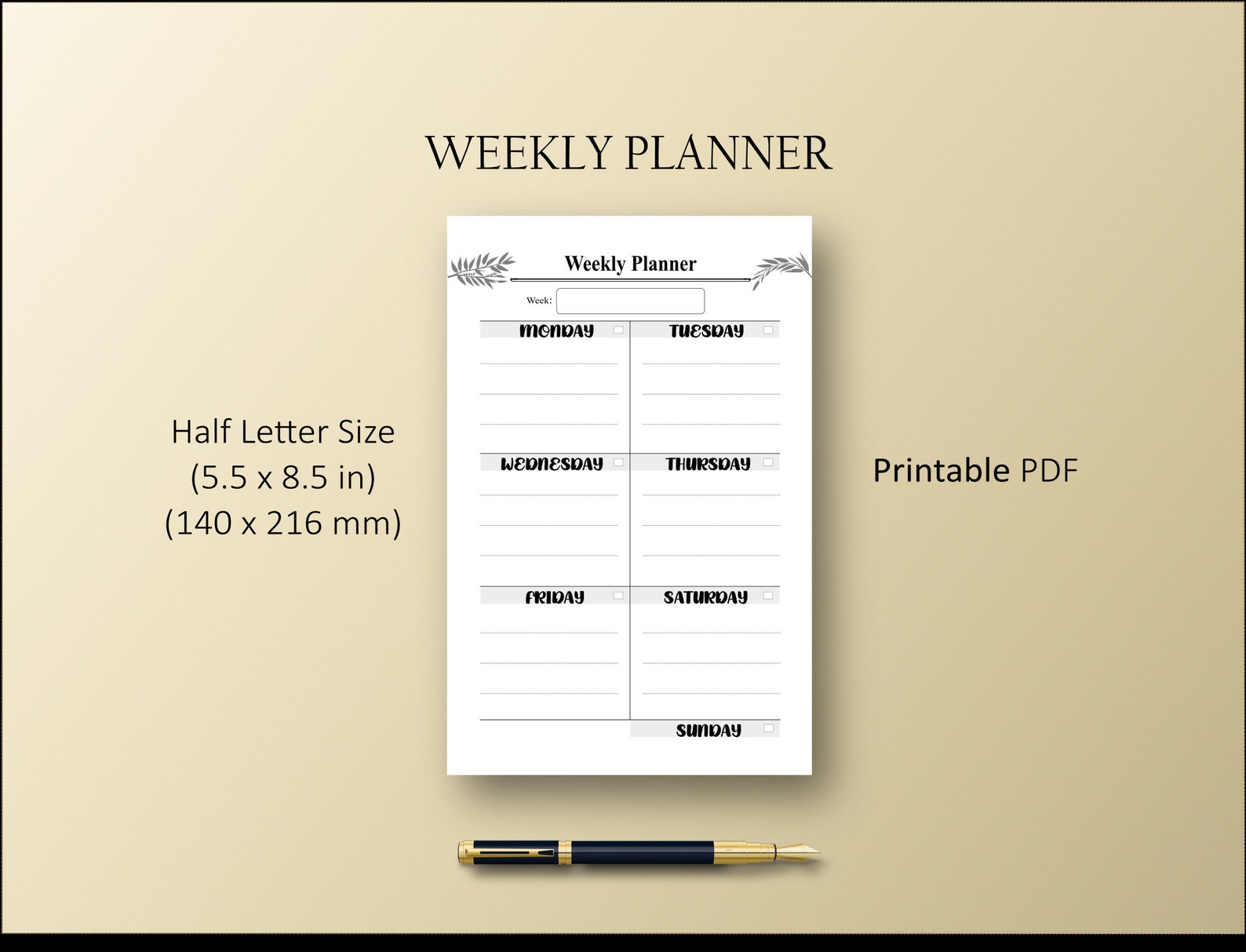 WEEKLY Calendar to Do List Schedule Template Planner Printable - Etsy