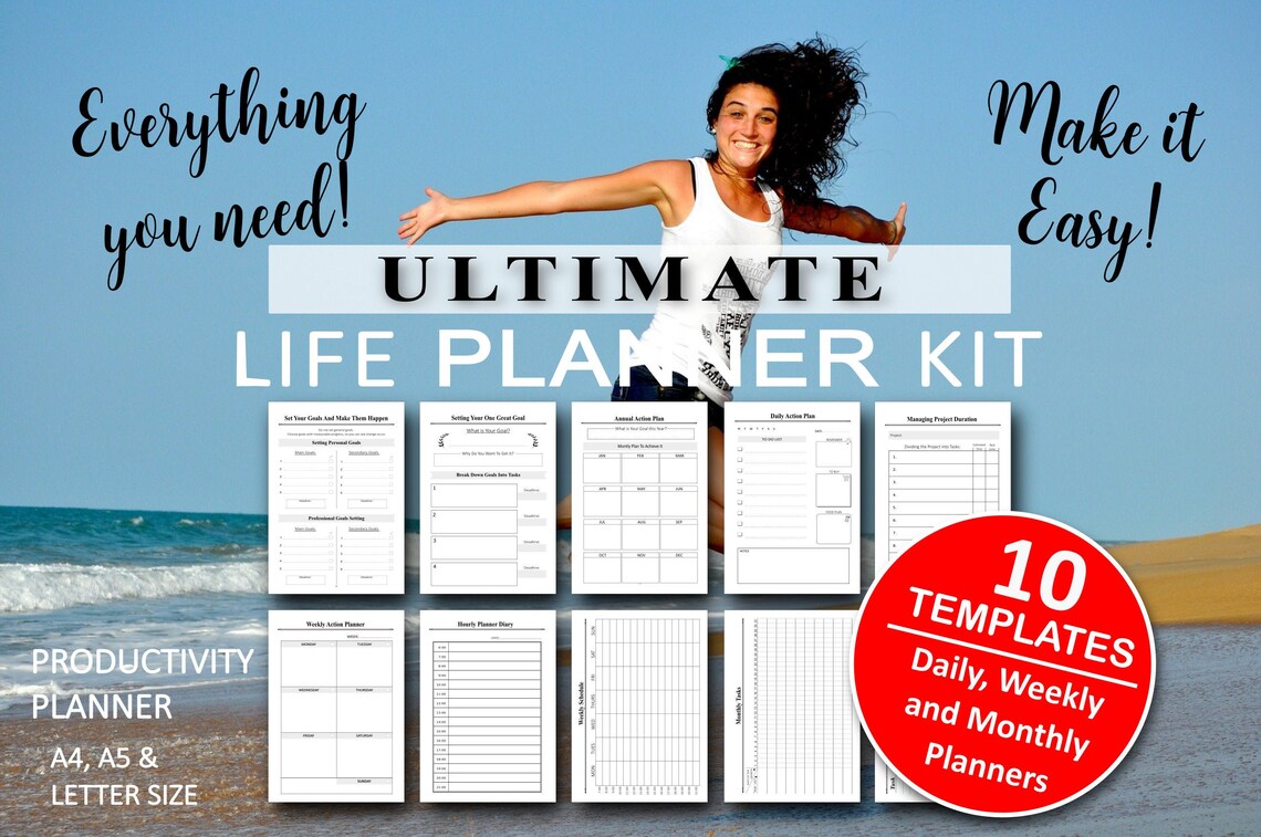 Printable Planner Bundle Life Planning Binder Kit Letter - Etsy