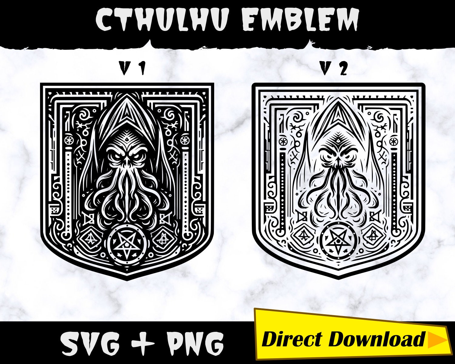 Kraken Cthulhu Emblem SVG PNG, Cthulhu Vector, Cthulhu Outline, Cthulhu ...