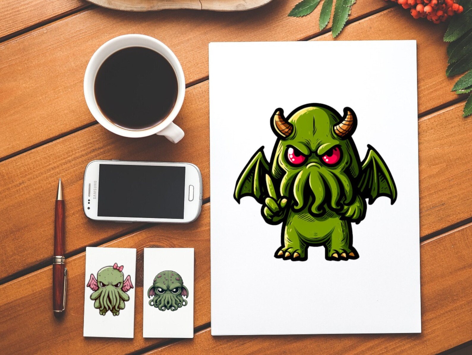 Cute Cthulhu SVG PNG PDF Bundle for Stickers, Baby Kraken Cthulhu ...