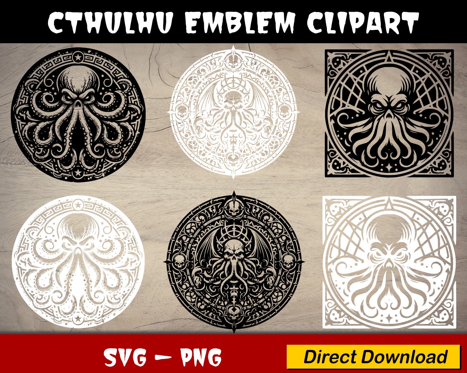 Cthulhu SVG PNG Bundle, Kraken Cthulhu Clipart, Eldritch Horror ...