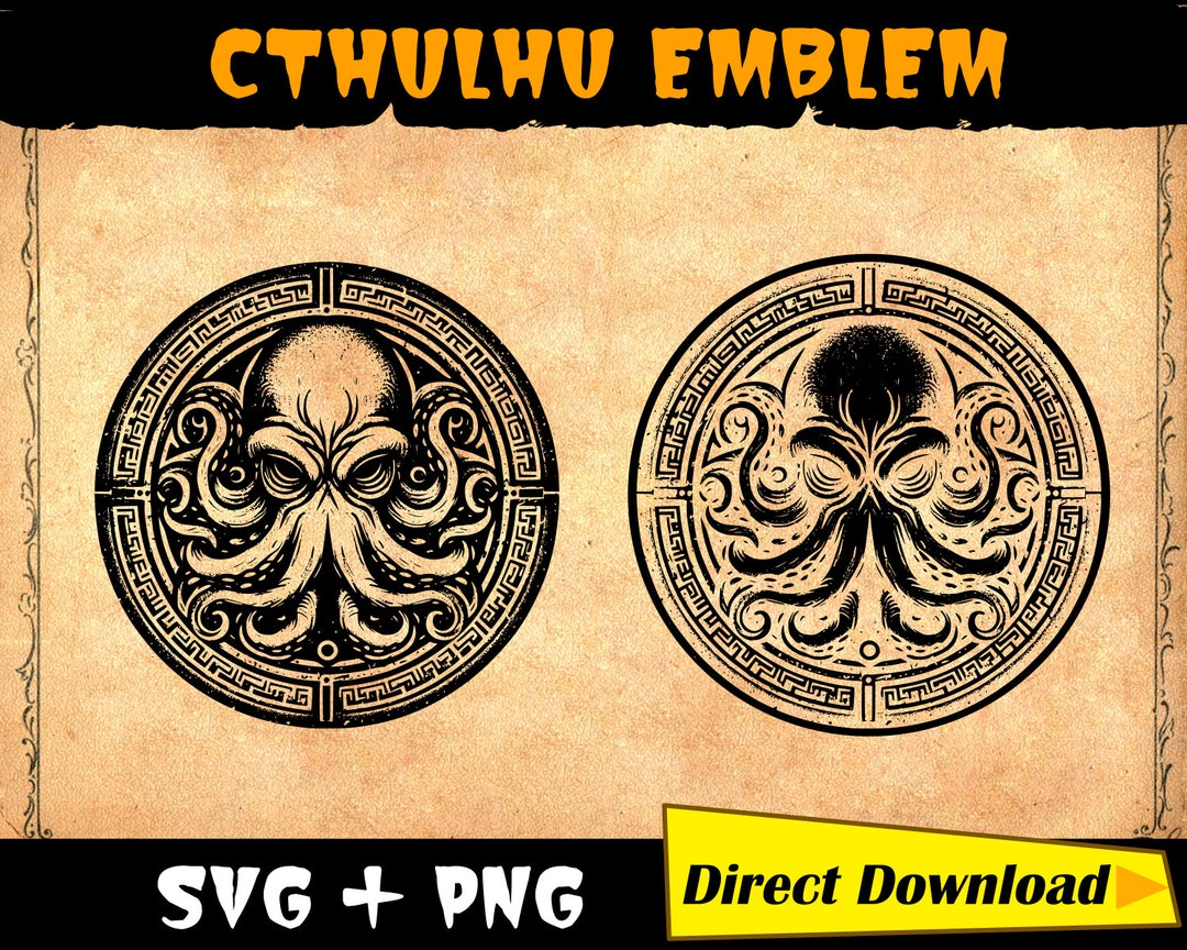 Cthulhu SVG PNG Emblem Kraken Eldritch Horror Clipart. Images With ...