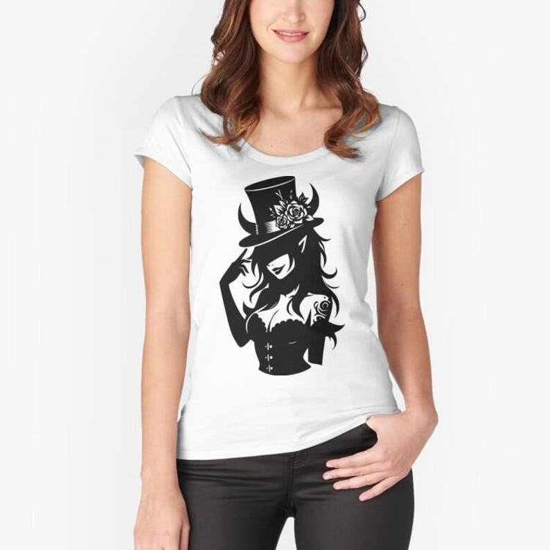 Demon Girl Stencil SVG PNG BUNDLE Files. Succubus Sticker. Digital ...