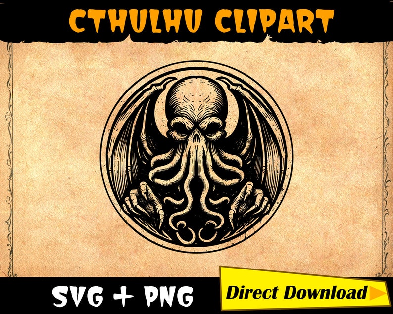 Cthulhu Idol Vector, Cthulhu Clipart Png, Cthulhu Outline, Kraken Svg ...