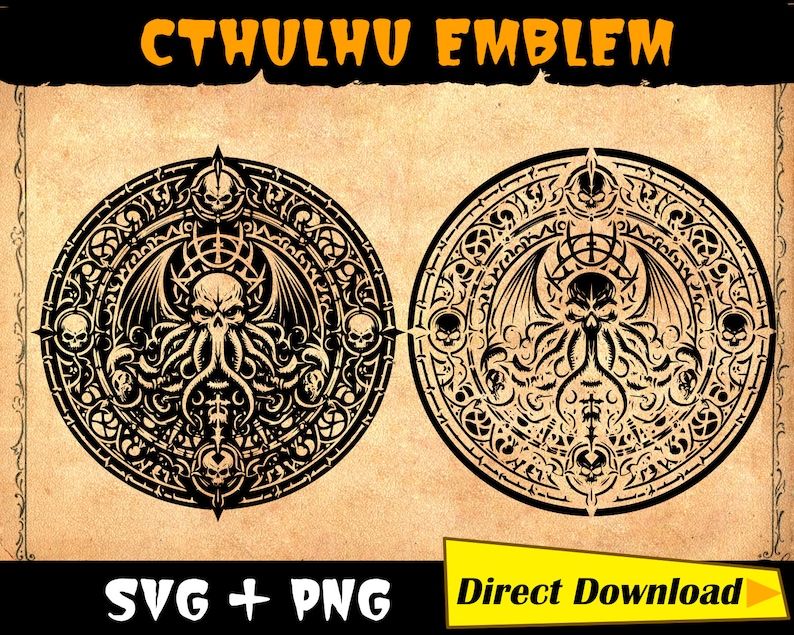 Call of Cthulhu Emblems Kraken Lovecraft Symbols Lovecraftian Horror ...