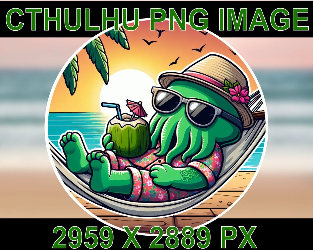 Cthulhu Resting PNG Image. Round Design. Call of Cthulhu Clipart ...