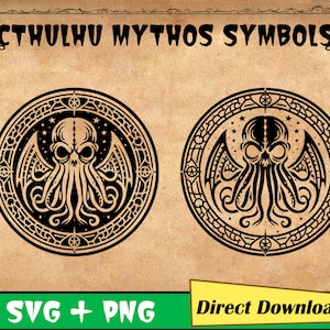 Emblem Logo Cthulhu PNG + SVG Horror Lovecraftian Call of Cthulhu ...