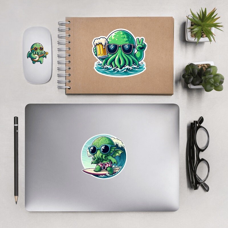 Cute Funny Cthulhu BUNDLE PNG. Clipart. Commercial Use. Stickers ...
