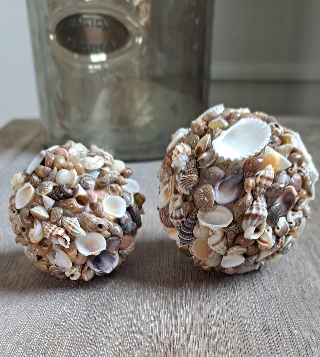 Nautical Decor,shell Ball,decorative Ball,seashell Ball,beach Decor ...
