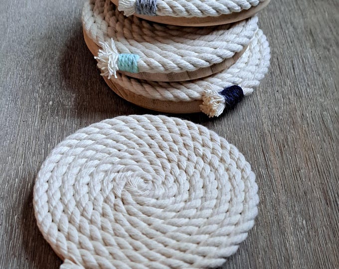 4 Inch Rope Coasters,set,nautical,table Decor,beach House,lake House ...