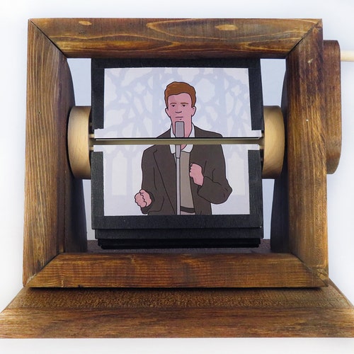 Never Gona Give You up Rick Astley Hand Crank Wood Paper - Etsy