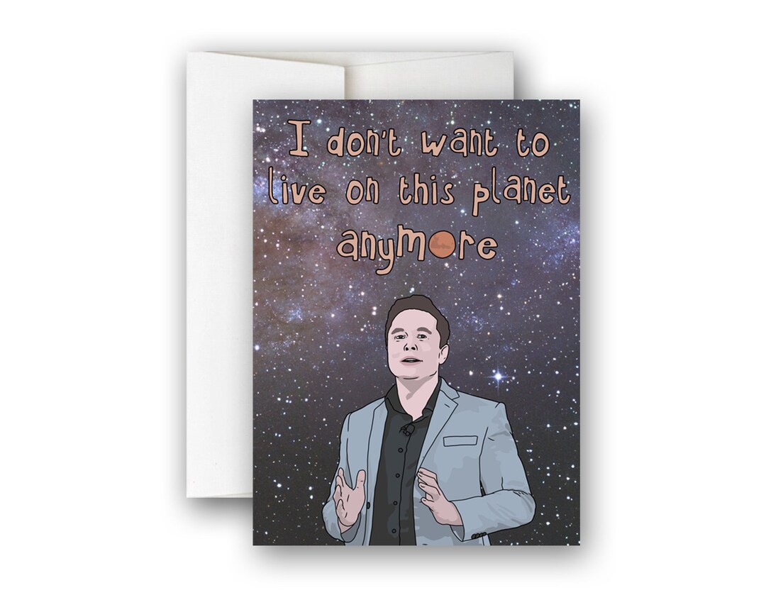 ELON Greeting Card Elon Musk Card Spacex Fan Card Elon - Etsy