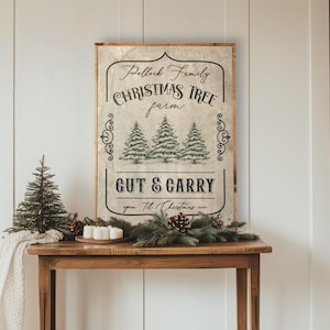 Family Christmas Sign, Personalized Christmas Tree Farm Sign, Custom ...