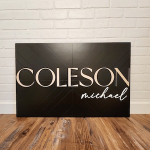 Mid-century Modern Nursery Name Sign: Geometric Wood Decor - Etsy