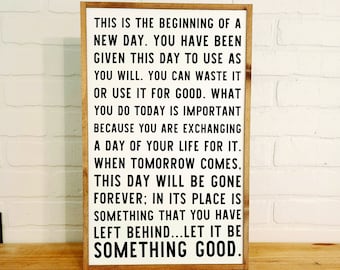 Today is a Good Day Inspirational Wall Art Framed Wood Sign - Etsy