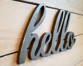 Wood Hello Sign for Wall Decor Entryway Decor Family Room - Etsy