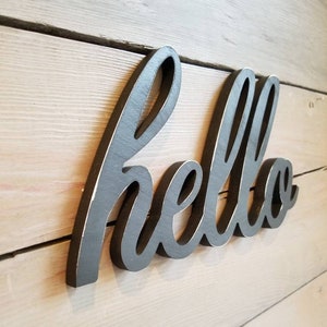 Hello Wood Word Cutout Sign, Wooden Hello Sign, Housewarming Gift, Wood ...