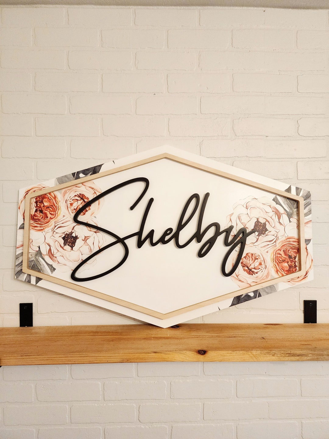 Boho Name Sign, Nursery Name Sign, Floral Nursery Sign, Girl Name Sign ...